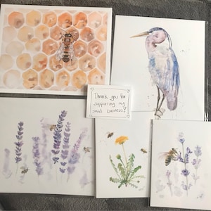 Honey Bee and Lavender Art, Watercolor Print, Art Print, Flower Art ...