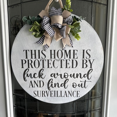 Rude Front Porch Leaner Sign 5 Foot Tall Reversible Front Porch Signs ...