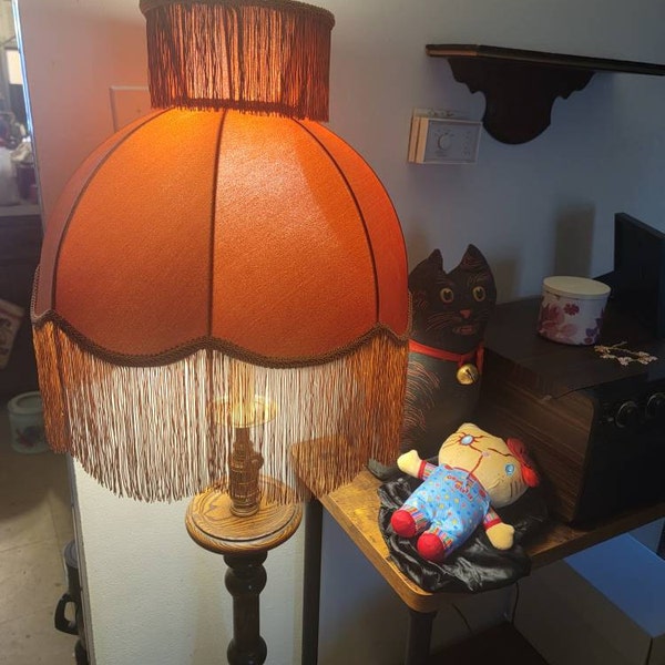 Luxury Arched Shape Lamp Shade, Velvet Fringed Lamp Cover,embroidered ...