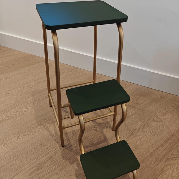 Mahogany Color Step Stool Adult. Kitchen Step Ladder Folding. Library ...