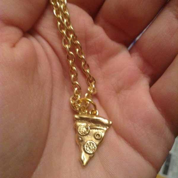 Gold Pizza Slice Necklace - Etsy Canada