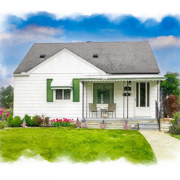 Custom Home Portrait, Watercolor House Painting, Home Painting, Realtor ... Custom Home Portrait, Watercolor House Painting, Home Painting, Realtor ...