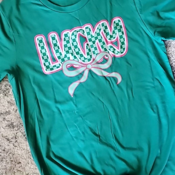 Preppy Checkered Lucky Coquette PNG, Lucky Png, St. Patricks Day Png ...