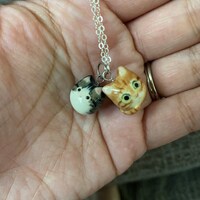 Orange Tabby Cat Necklace | Ceramic Pendant | Orange Tabby Jewelry ...