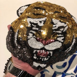 Tiger Head Sequined Applique Patch,paillette Patch,sequins Tiger Patch ...