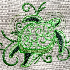 Sea Turtle Machine Embroidery Design, Animal Embroidery, Ocean Tortoise ...