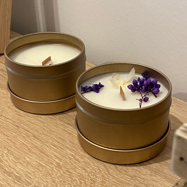 Rustic Teak Wood Recipient Soy Candles Candles With Natural Essential ...