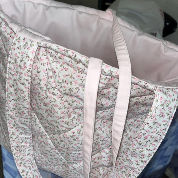 Pink Tote Bag, Ribbon Tote Bag, Aesthetic Tote Bag, Cute Tote Bag - Etsy