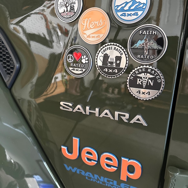 Jeep Wrangler JL Emblem Overlay Decal 2018-2026 - Custom Color Vinyl - Etsy