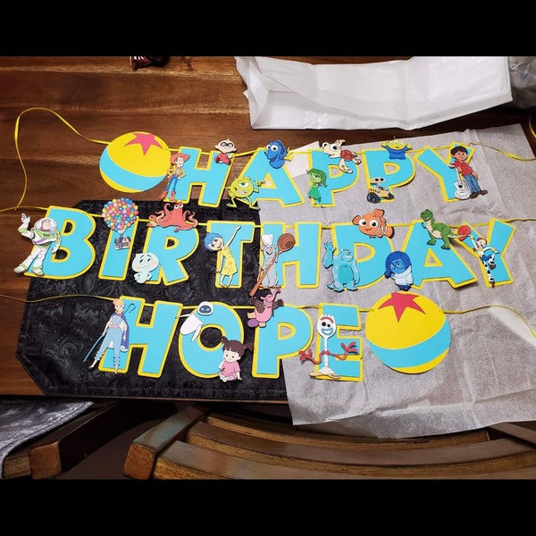 Pixar Birthday Banner/pixar Party/pixar Theme/pixar Decorations/pixar ...