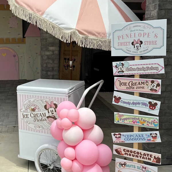 Mickey Candyland Party Directional Sign, Minnie Confectionery Birthday ...