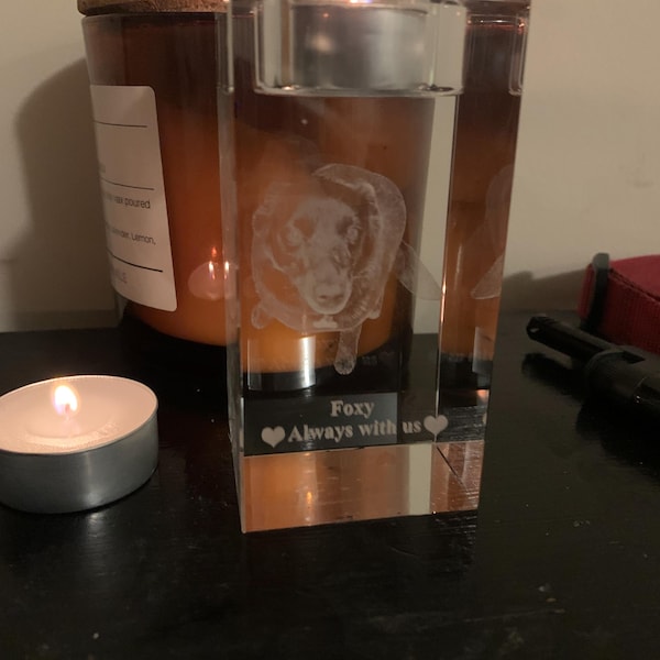 Custom 3D Photo Candle Holder,3d Crystal Photo Engraved,personalized ...