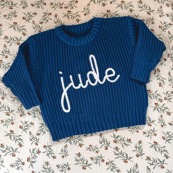 Personalized Baby Name Sweater, Baby Knit Sweater With Name, Newborn ...
