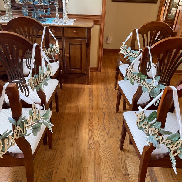 Reserved Seating Signs - Ii Wedding | Custom Reserved Seat Sign ...