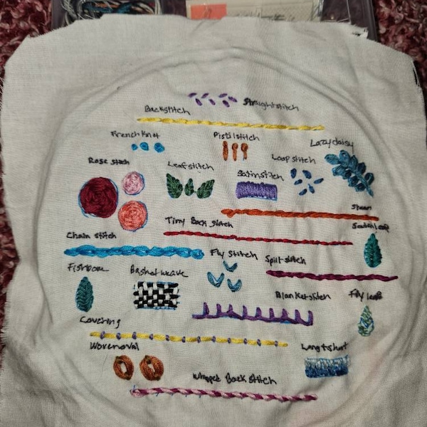 Stitch Along Embroidery Pattern / Digital Download Beginner Embroidery ...