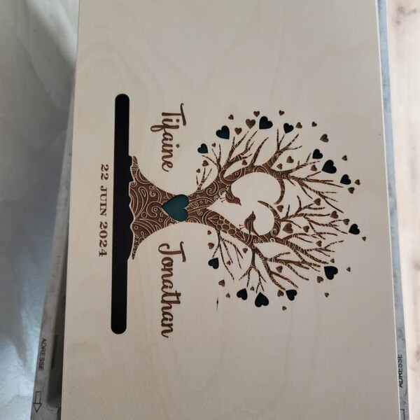 Personalized Wooden Envelope Box With Engraving Wedding Gift Box ...