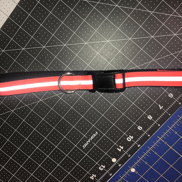 7/8" Neon Orange Reflective Glo Grosgrain Ribbon - 1/4" 3M Silver ...