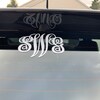 Custom Monogram Car Window Decal - Vine Font - Personalized Initials ...
