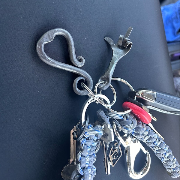 Blacksmith Forged Hand Gesture Keychain | Peace Sign, Middle Finger ...