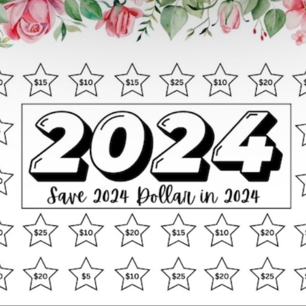 Save 2024 in 2024 Savings Challenge | Printable PDF | DIGITAL DOWNLOAD ...