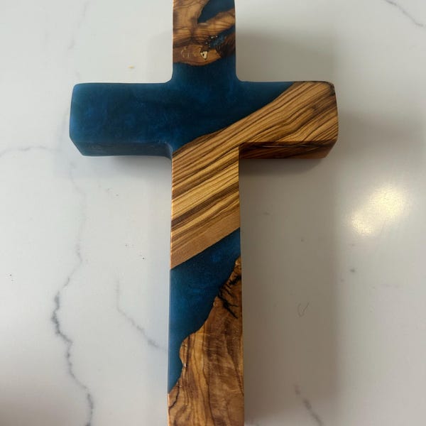 Custom Made Resin&olive Wood Wall Cross,wooden Crucifix,epoxy and Olive ...