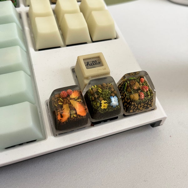 Summer Mushrooms Keycap, Artisan Keycaps, Clear Novelty Keycap ...