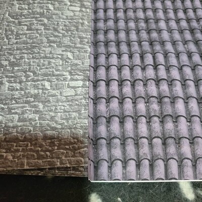 New 16 Sheets Dollhouse 1/12 Scale Wall Brick Stone 20x28cm Each Sheet ...