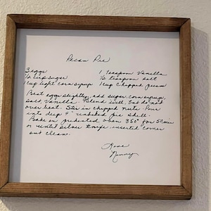 Custom Wood Framed Printed Family Recipe Kitchen Sign - Etsy