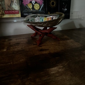 Wooden Shell Tripod Display Stand Hand Carved Base for Abalone Shell ...