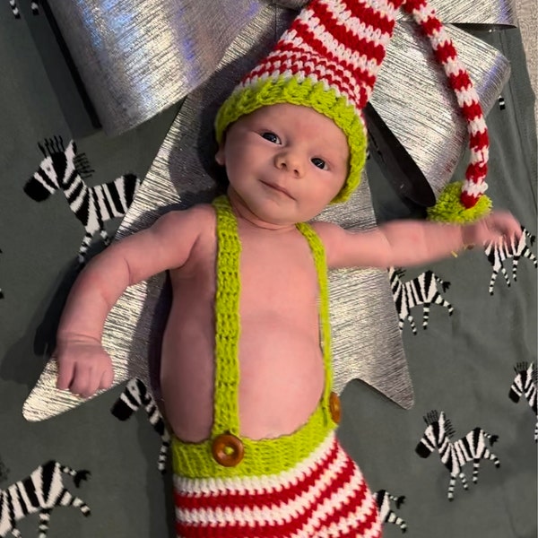 CROCHET PATTERN Baby Elf Outfit, Crochet Baby Christmas, Baby Photo ...