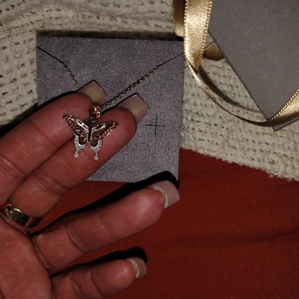 Gold Butterfly Necklace - Etsy