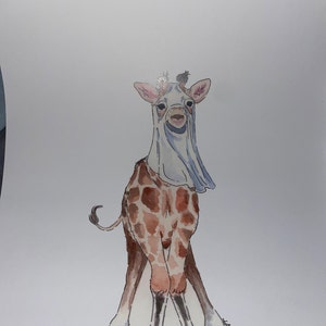 Spooky Ghost Giraffe Print - Etsy
