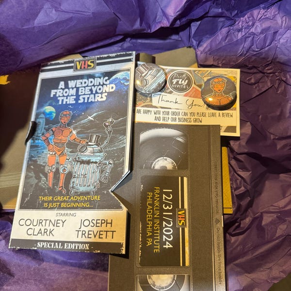 Personalised 1980's Vampire Horror Movie VHS Tape Inspired Wedding ...