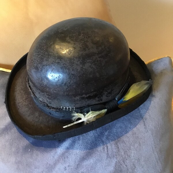 Vintage Rare Hat, High Bowler Western Cowboy Distressed. - Etsy