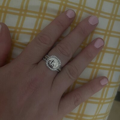 Sterling Silver Monogram Stackable Ring, Sterling Silver Stackable ...