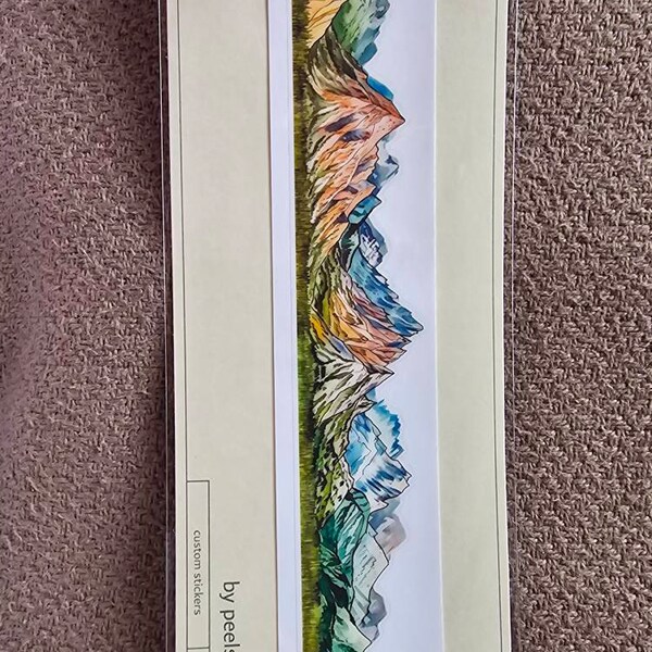 Watercolor Mountain Forest Landscape Bookmark, Outdoorsy Nature ...