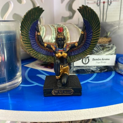 Vintage Isis Mini Statue Small Hand-painted Ancient Egyptian Goddess ...