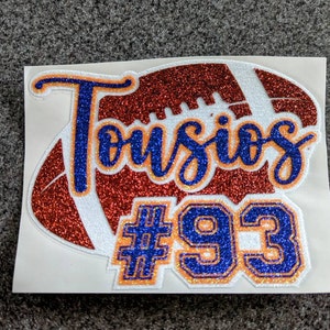 Custom Glitter Football Team Stickers Player Name and Number School ...