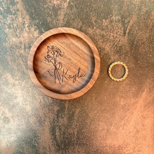 Personalized Ring Box, Wooden Ring Box With Acrylic Cover, Engagement ...