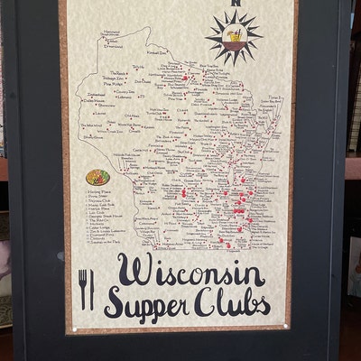 Wisconsin Supper Clubs Map REVISED 2023 - Etsy