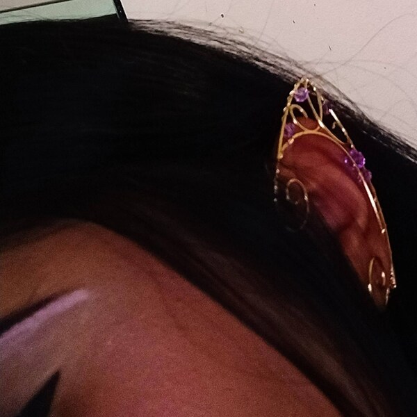 Red Crystal Forehead Tiara - Ruby Jewel Circlet - Elfin Crown - Fantasy ...