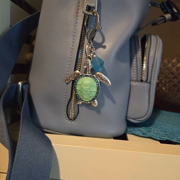 Sea Turtle Purse Charm: Sea Glass Handbag Zipper Pull - Etsy