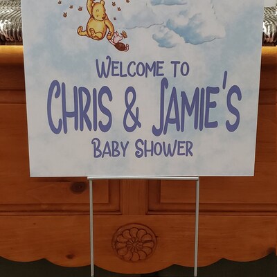 Classic Pooh in Blue or Pink Lawn Sign - Etsy