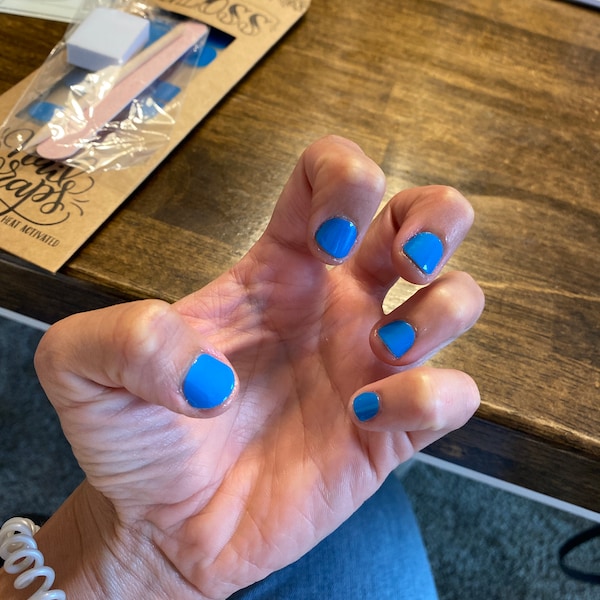 Solid Maui Blue Heat Activated Nail Wraps - Etsy