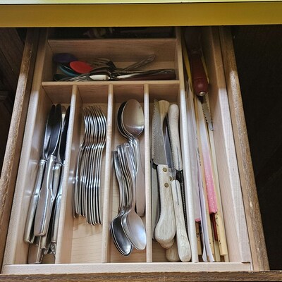 Custom Drawer Divider, Maple Silverware Organizer, 6 Spaces ...