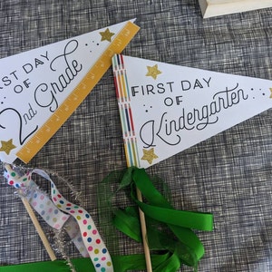 First Day of School Pennant Flag Printable Homeschool School - Etsy