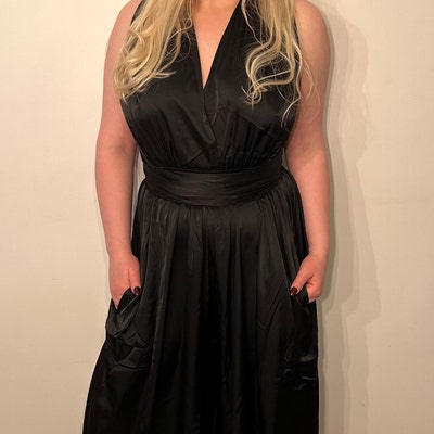 Black Infinity Jumpsuit, Silk Jumpsuit, Bridesmaid Jumpsuit, Multi Wrap ...