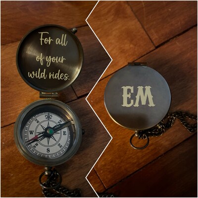 Personalized Brass Compass Birthday Gift for Husband, Wedding Gift ...