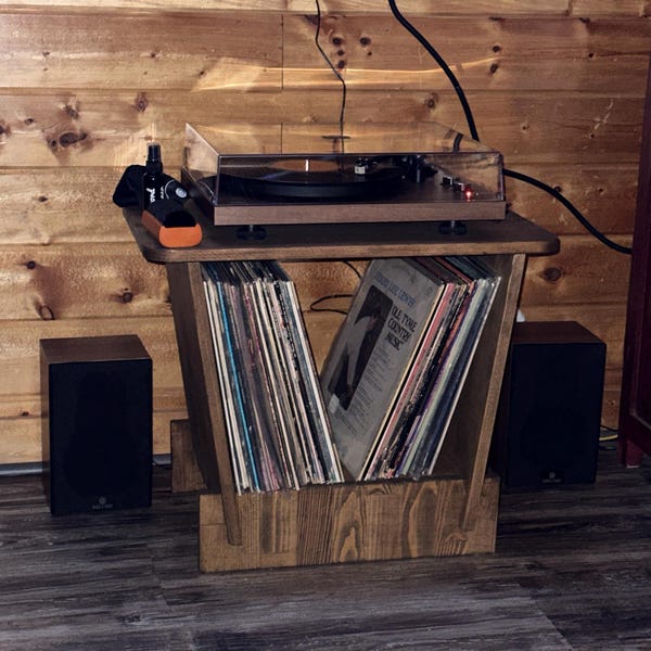 Record Player Stand, Vinyl Console, Vinyl End Table, Record Cabinet - Etsy