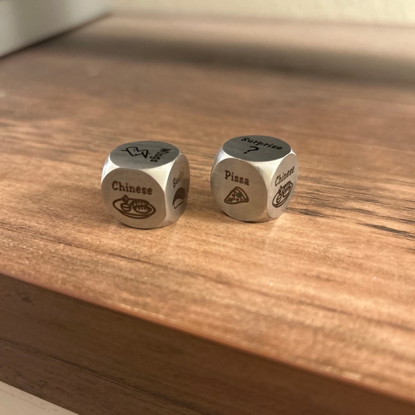 Personalized Date Night Dice - 2 Set of Dice - 10th Anniversary Gift ...